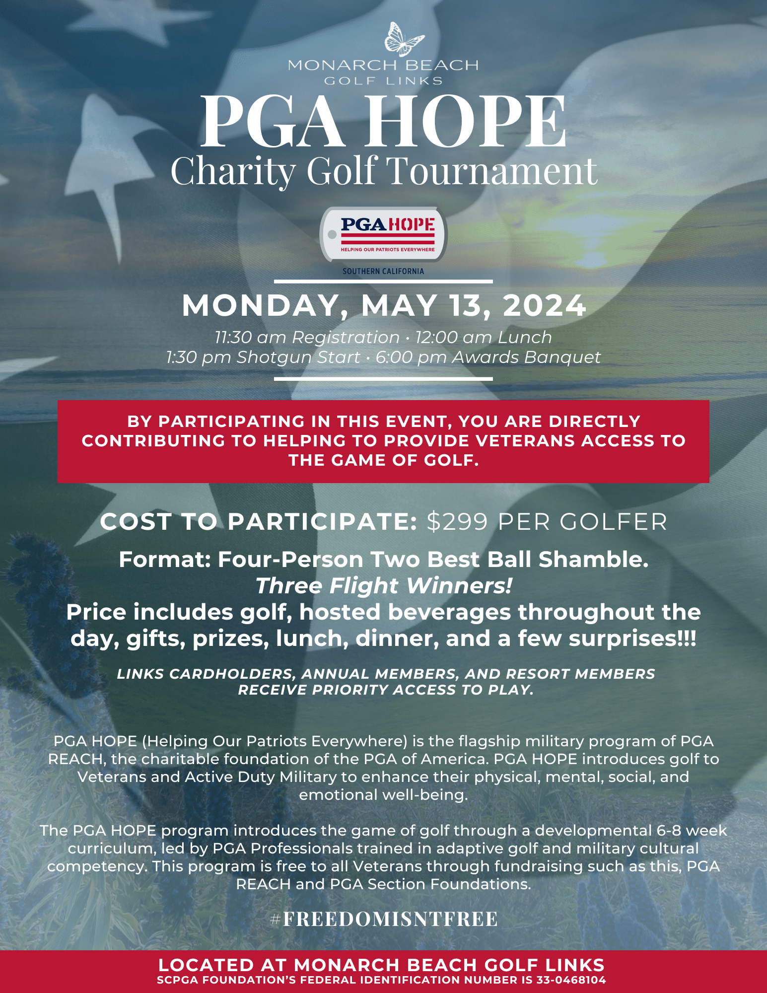 PGA HOPE Charity Golf Tournament - Monarch Beach Golf Links